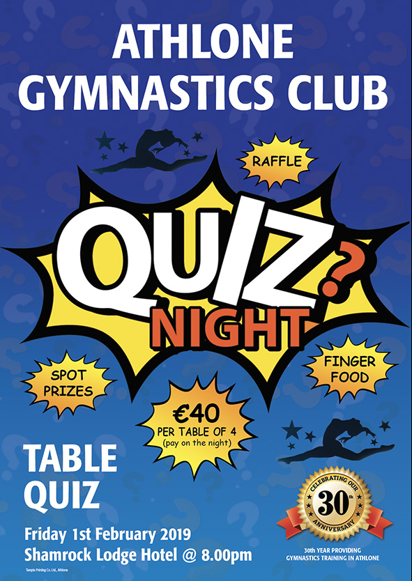 Table Quiz - Athlone Gymnastics ClubAthlone Gymnastics Club